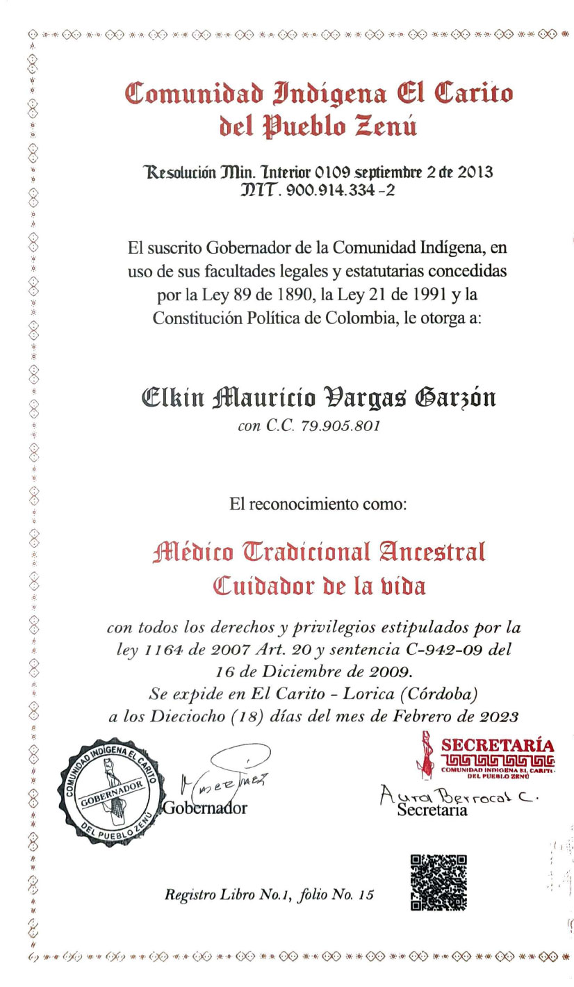 el carito Elkin Mauricio Vargas Garzon – Comunidad Indigena El Carito